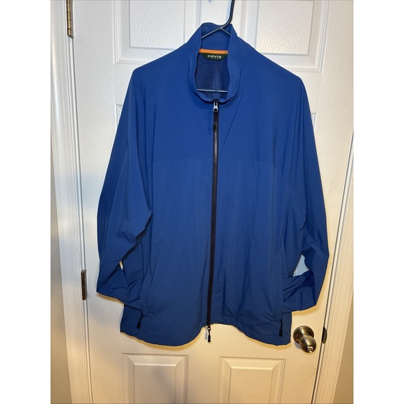 Orvis | Jackets & Coats | Orvis Windbreaker Jacket Mens Blue Full Zip ...